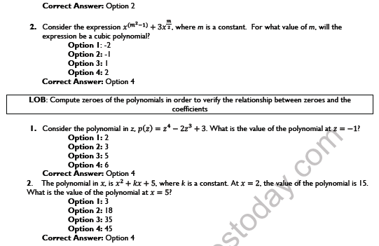CBSE Class 10 Mathematics Polynomials Worksheet Set E